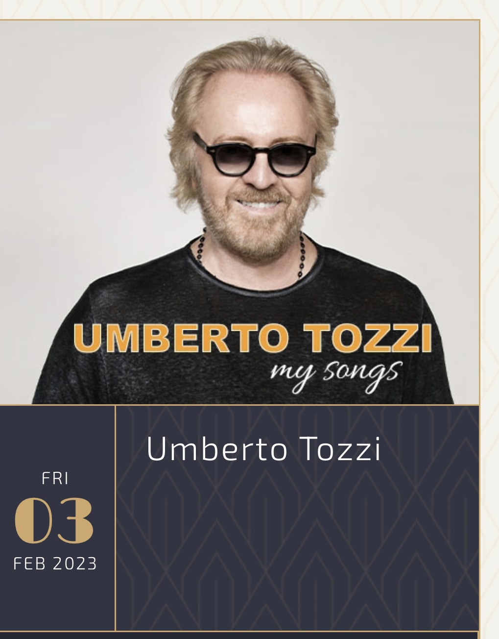 Umberto Tozzi – SOLD OUT in Melbourne, Australia – TUTTO SU TOZZI ...